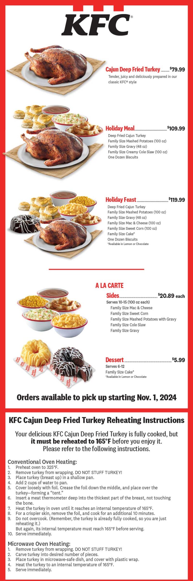 HAWACA – KFC Holiday Turkey Menu